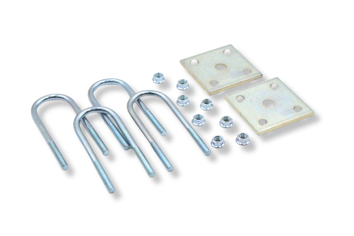 UBK-1.75L | U-Bolt Kit Zinc Plated, 1.75" Round Tube Axle, 3/8" X 5.25 ...